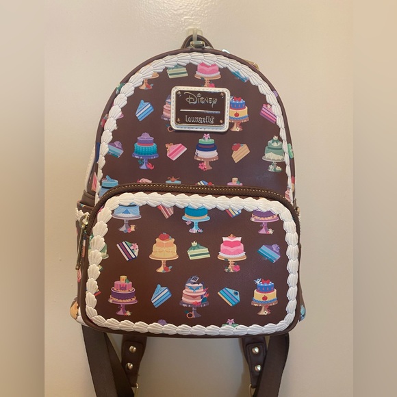 Disney | Accessories | Loungefly Brown Disney Princesses Cake Pattern ...